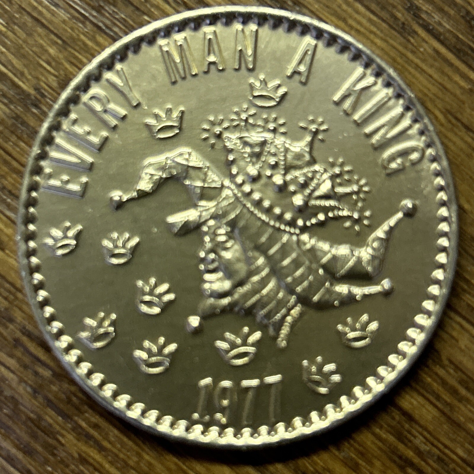 Every Man A King - 1977 New Orleans Mardi Gras 1.5” Doubloon - Gold ...