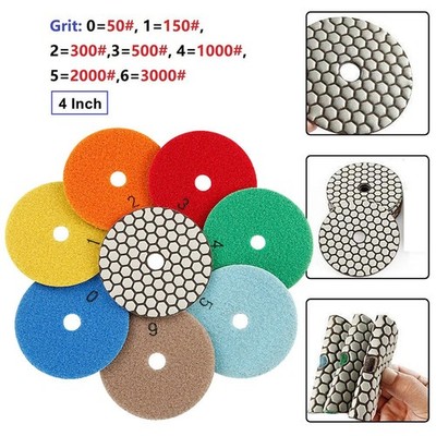 Diamond Dry Polishing Pad Sanding Disc 4 Inch Ceramic Tiles Diamond Dry ...