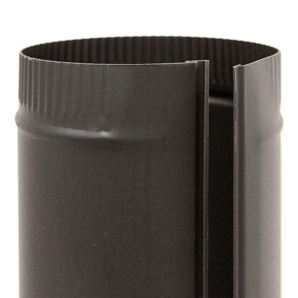 6 Inch Black Stove Pipe Snap-Lock Design Single Wall Steel 24-Gauge New ...