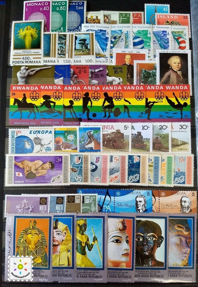 Worldwide Stamp Collection Mint - 35 Full Sets from 35 Different ...