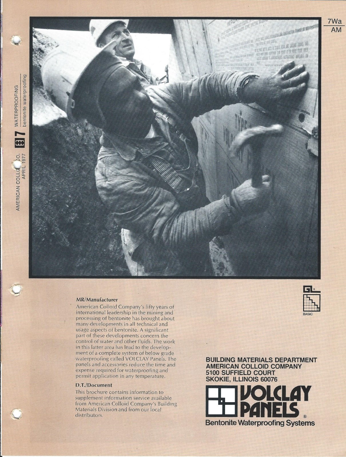 Brochure - American Colloid - Volclay Panel - Bentonite Waterproofing (AF86) | eBay