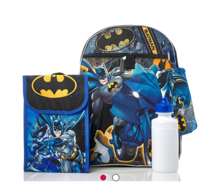 NEW WT BATMAN Boys Backpack 5pc School Set Snack Bag, Bottle, Pencil ...