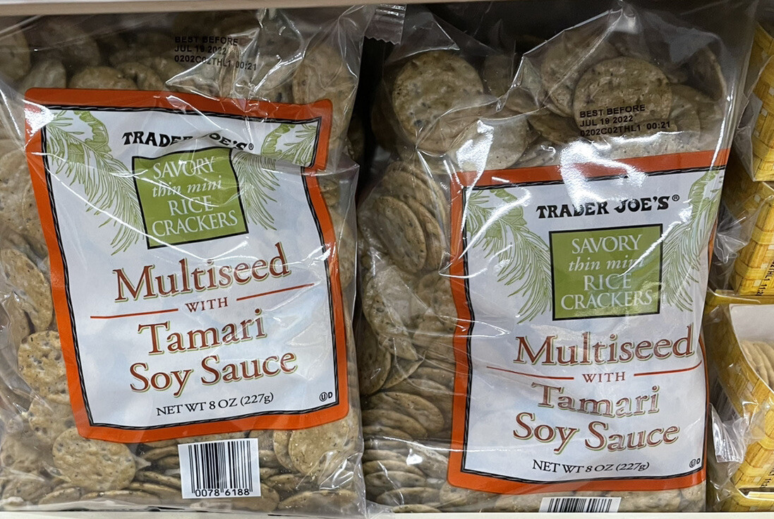 2 Pack Trader Joe's Multiseed with Tamari Soy Sauce Mini Rice Crackers ...