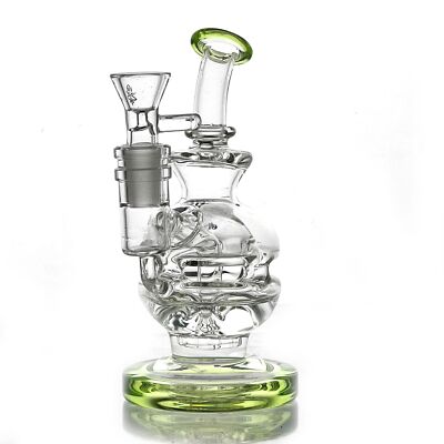 5" Mini Fab Egg Swiss Perc Fixed Stem Color Lip Pyrex Glass Tobacco ...