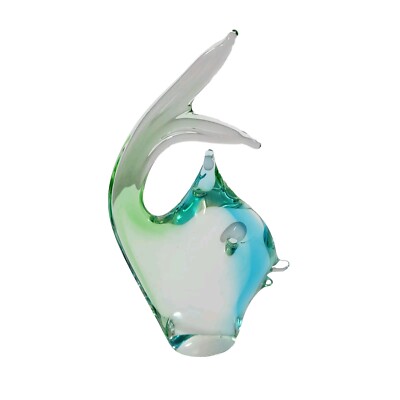 Signed Chalet Canada Art Glass Gold Fish Blue & Green 7" Tall x 4"Wide ...