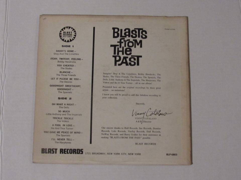 Compilation LP Blasts From The Past Blast Records 1962 | eBay