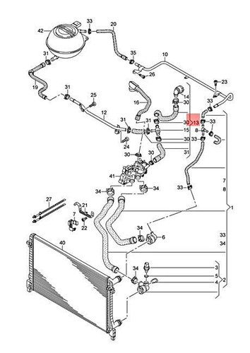 Genuine VW Caddy SAA SAB Coolant Hose With Quick Release Coupling ...