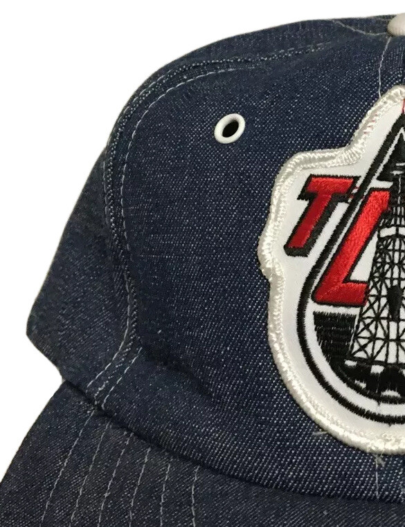 Vtg T Triangle F Denim Patch Trucker Hat Oilfield Oil Gas Cap Petroleum ...