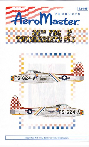 Aero Master F-84 Thunderjet Decals 1/72 for Tamiya Monogram Revell ...