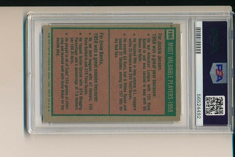 1975 Topps - Most Valuable Players #196 Jackie Jensen, Ernie Banks for ...