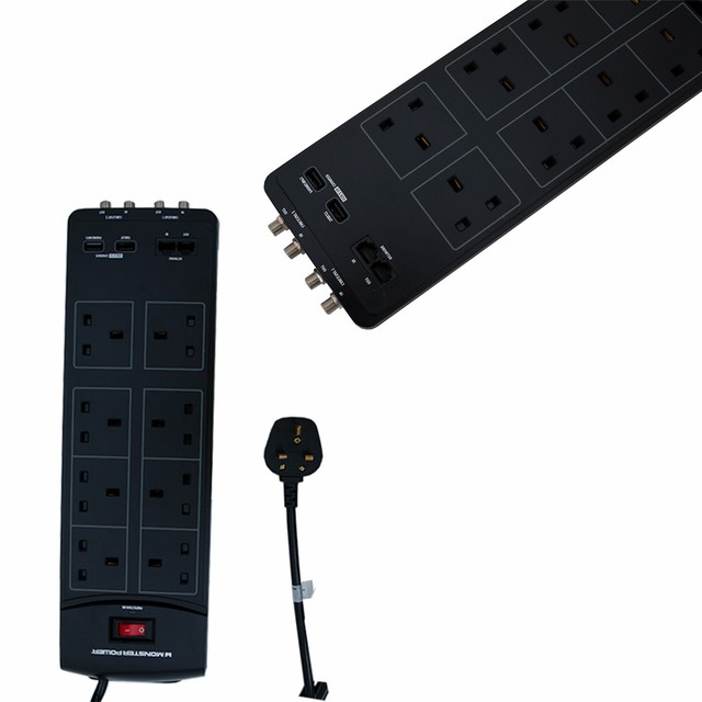 Monster Power Core 100 Single Surge Protection Plug Adaptor With 2 USB ...