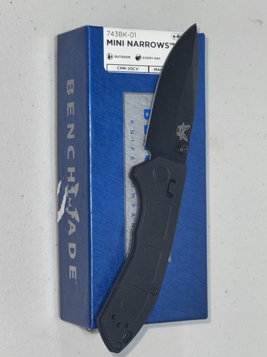 Benchmade Mini Narrows 743BK- CPM-20CV Steel Black Titanium Handle PRE ...