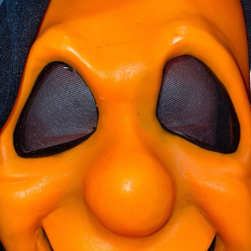 Vintage Fun World Easter Unlimited Orange Scream Goofy Ghost Face Mask ...