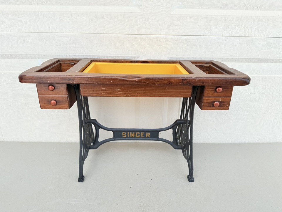 Antique Singer Treadle Sewing Machine Planter Cast Iron Legs House ...