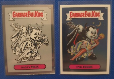 2013 Topps GPK Garbage Pail Kids Chrome Series 1 Nasty Nick Evil Eddie ...