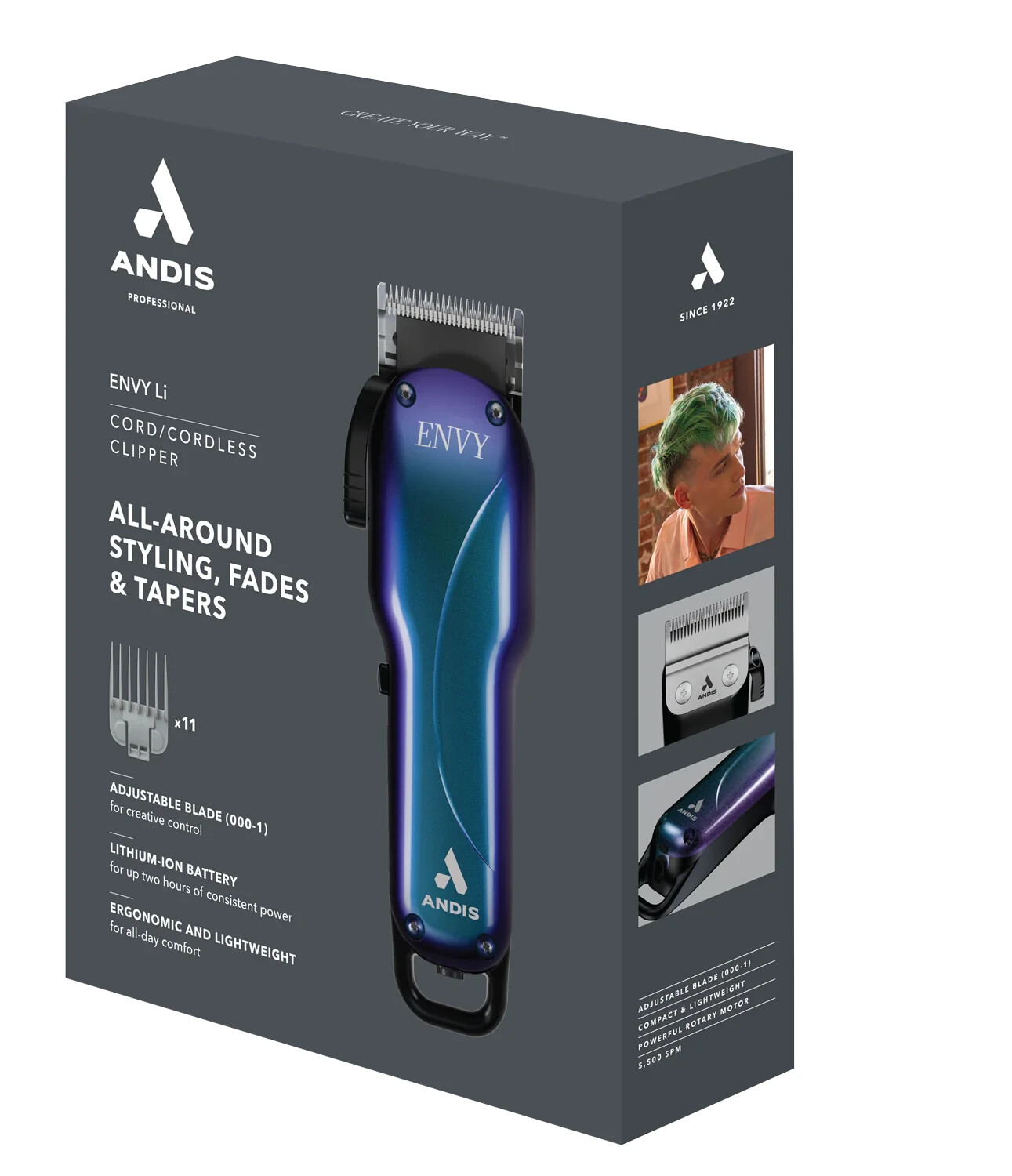 Andis #560968 Envy Li Clipper All-Around Styling Fades & Tapers Galaxy ...