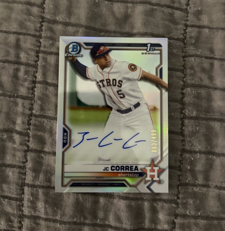 2021 Bowman Chrome JC Correa 1st Bowman Refractor AUTO /499 #CPA-JCO ...