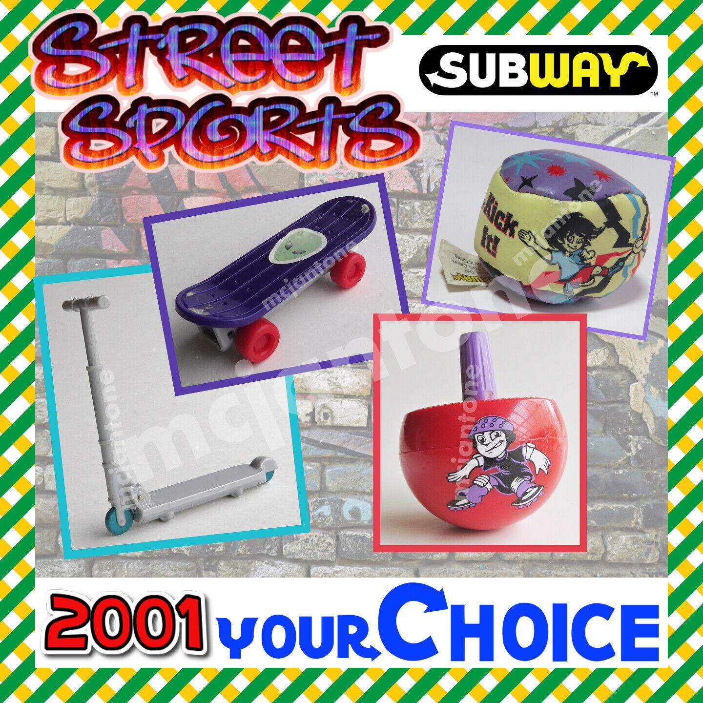 Subway 2001 STREET SPORTS Spin Top SPORT Hackey Sack Footbag YOUR Toy ...