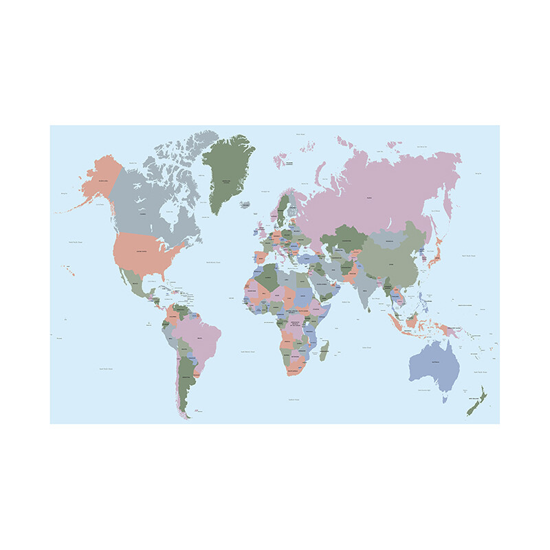Large Labeled World Map