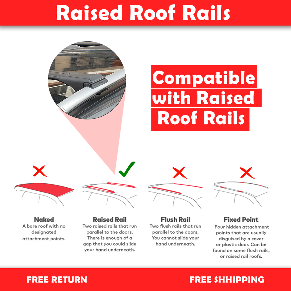 2009-2023 Ford Flex Roof Rack Cross Bars Black Set Luggage Rack Pair To ...