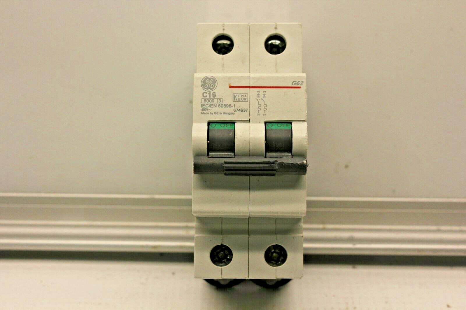 GE C16 CIRCUIT BREAKER IEC/EN 60898-1 400V G62 | eBay