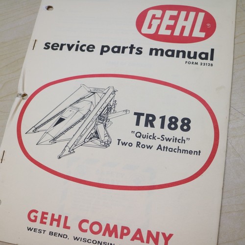 GEHL TR 188 TWO ROW ATTACHMENT Spare Parts Catalog Book Manual list crop corn | eBay