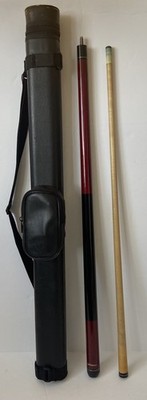 Vintage 58” Maroon & Black Imperial Pool Cue Stick With Carry Case ...