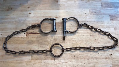 Antique Leg Iron Shackles Iron Metal Handcuff HC59996 Halloween Gift | eBay