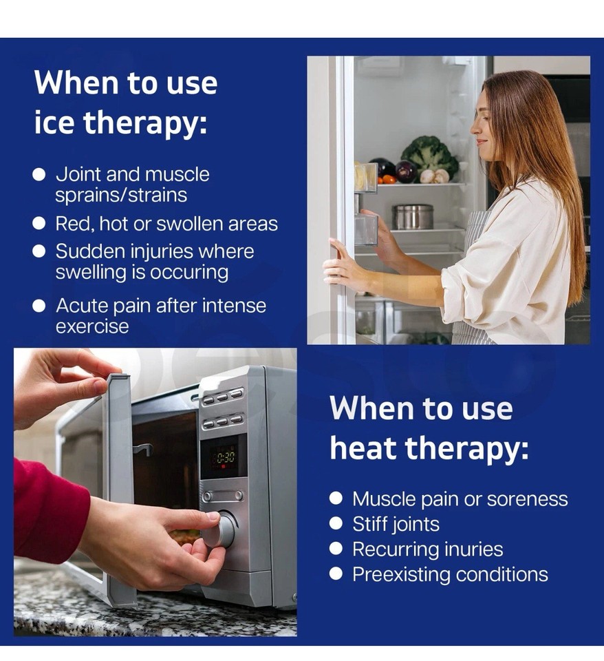 Reusable Hot Cold Ice Gel Pack Pad Back Pain Relief Muscle Injuries ...