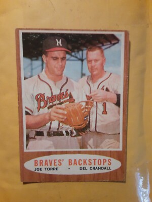 1962 TOPPS #351 BRAVES BACKSTOPS Joe Torre rookie- Del Crandall EX | eBay