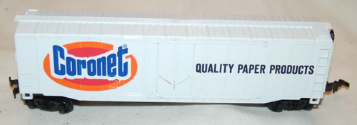 VINTAGE HO BACHMAN CORONET PAPER PRODUCTS BOXCAR W TRUCKS & COUPLERS ...