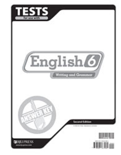 BJU Press English 6 Tests Answer Key - 200501 9781591663980 | eBay