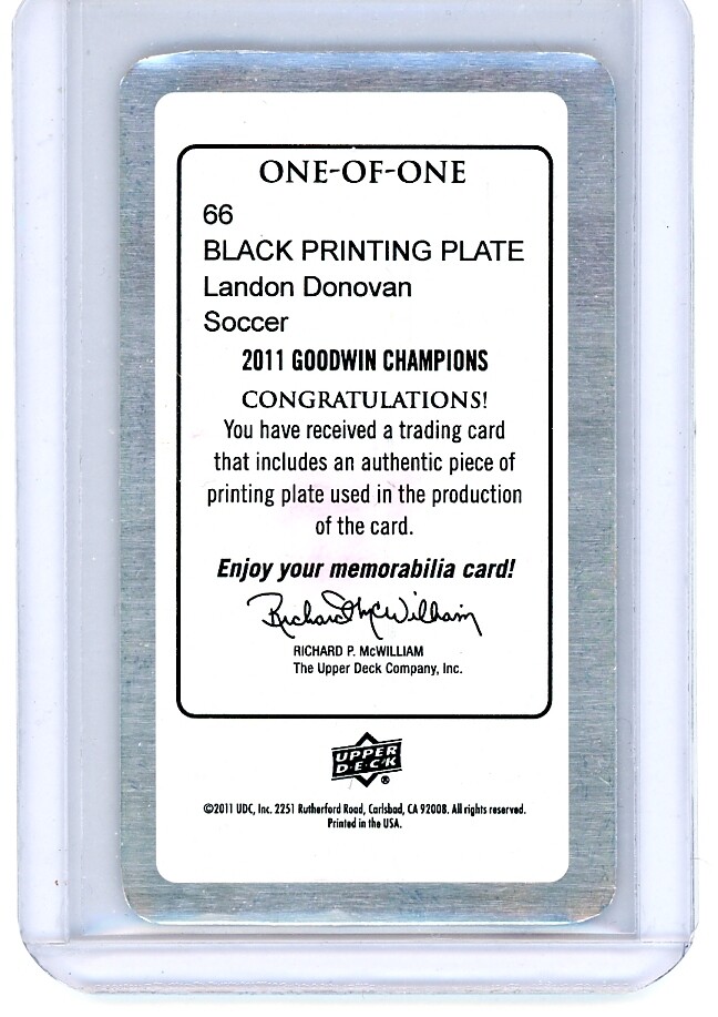 2011 UPPER DECK GOODWIN CHAMPIONS LANDON DONOVAN MLS 1/1 LA LOS ANGELES ...