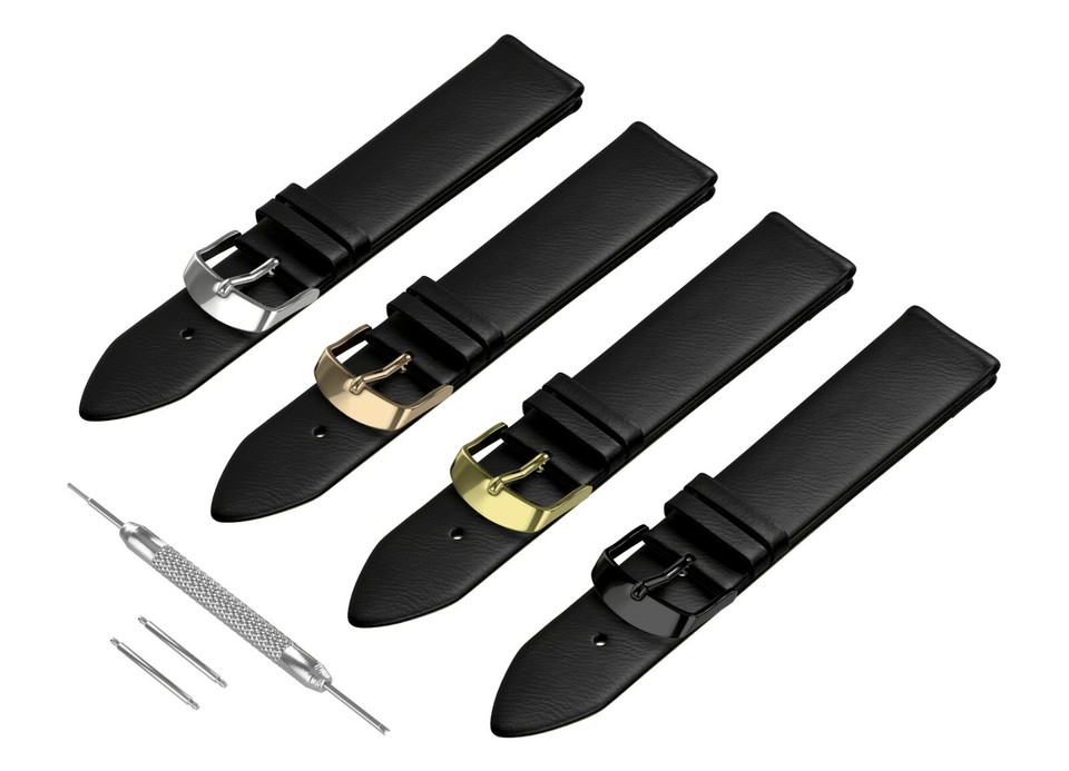 For ROTARY Black Genuine Leather Watch Strap Band for Buckle Clasp ...