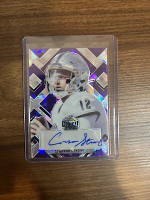Carson Strong 2022 Leaf Metal Draft Portrait Autographs Purple Crystal ...