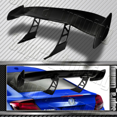 GT2-Style 57" JDM ABS Primer Black Down Force Rear Trunk Spoiler Wing ...