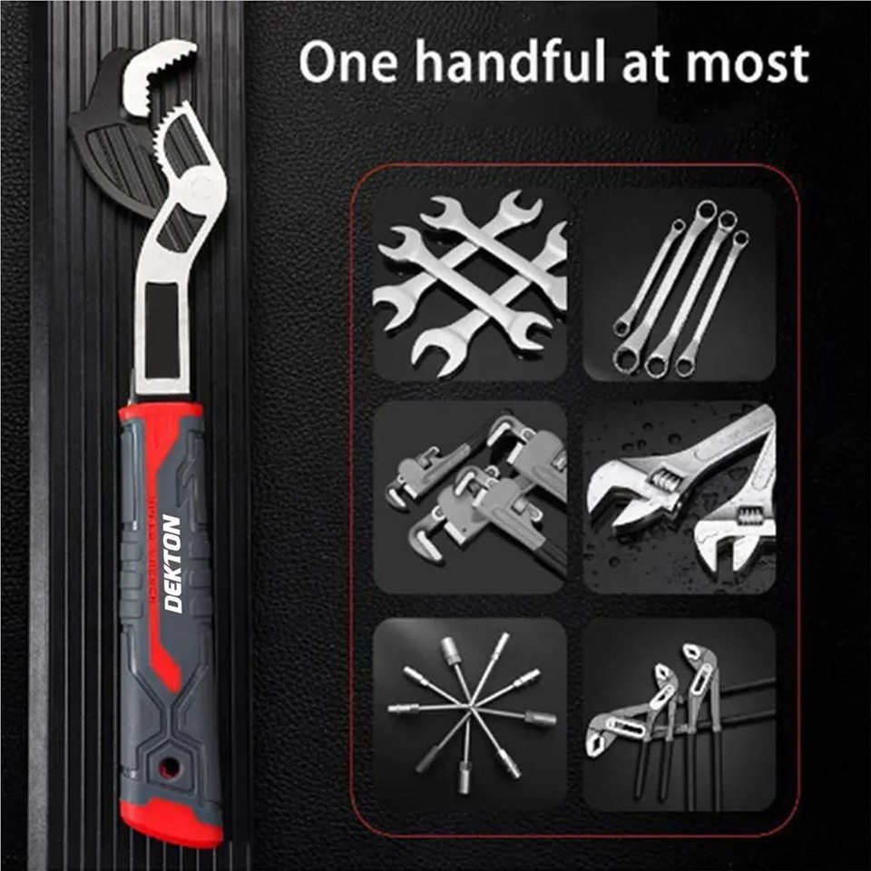 Dekton Sum One Handed Adjustable Self Locking Wrench Spanner Pliers 12 ...