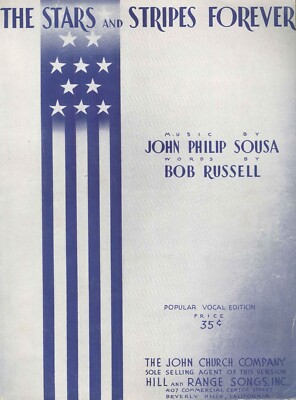 Stars And Stripes Forever Sheet Music Piano Voice Guitar 1950 Sousa ...