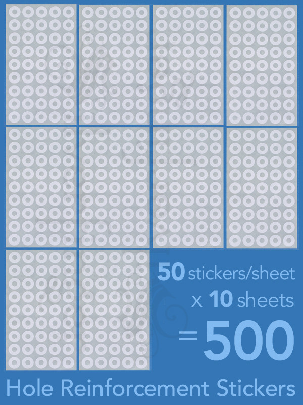 500ct Paper Hole Reinforcements — Label Sticker Binder Ring Punch Hole ...