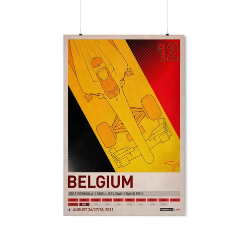 F1 2011 Belgium GP | Old School Racing Posters | Racing Posters | Car ...