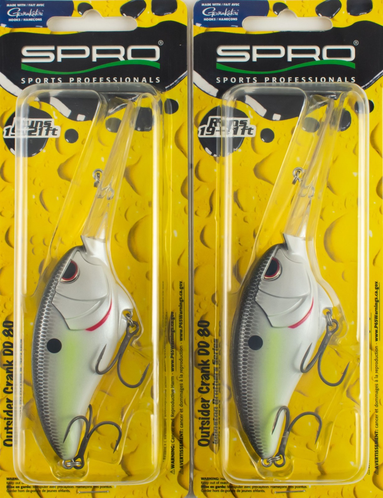 (LOT OF 2) SPRO OUTSIDER CRANK DD 80 1-1/4OZ SOSCDD80NSP NASTY POP ...