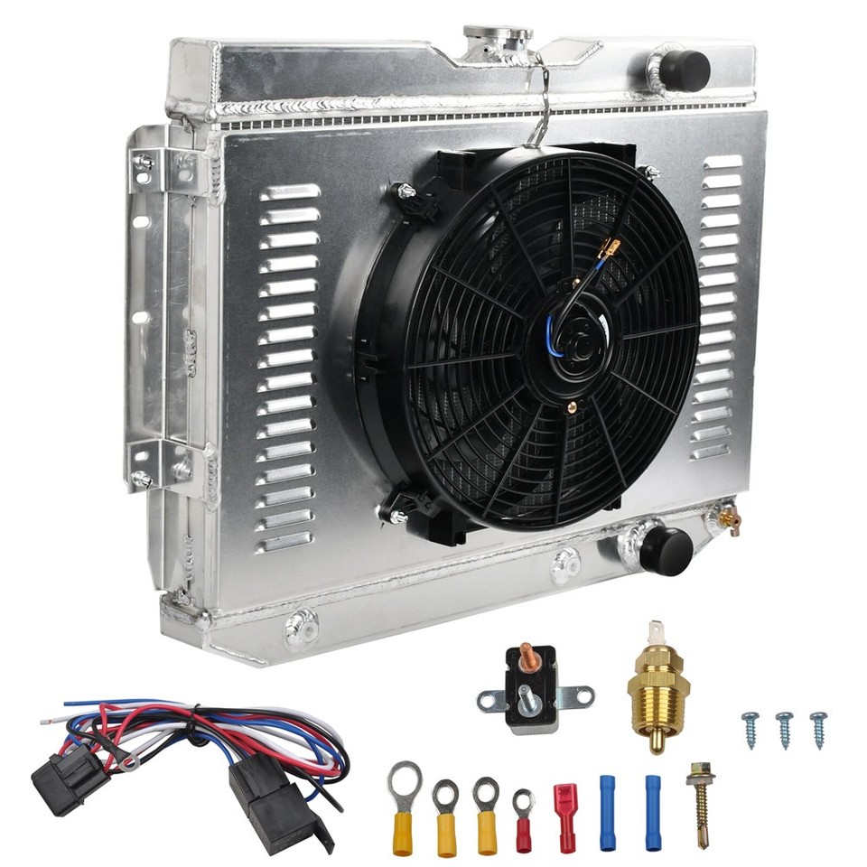 3 Row Radiator +Shroud Fan For 1959-1965 Chevy Bel Air Impala El Camino ...