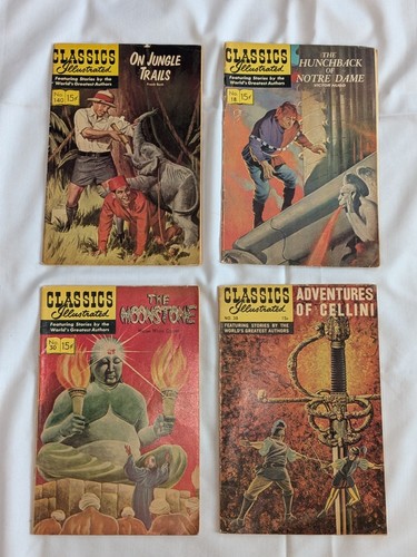 8 Issues ANTIQUE Vintage 1940s 1950s CLASSICS ILLUSTRATED Beautiful ...