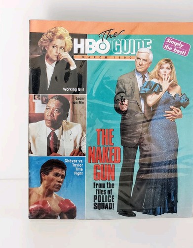 ORIGINAL March 1990 HBO Guide In Sealed Plastic "The Naked Gun & Major ...