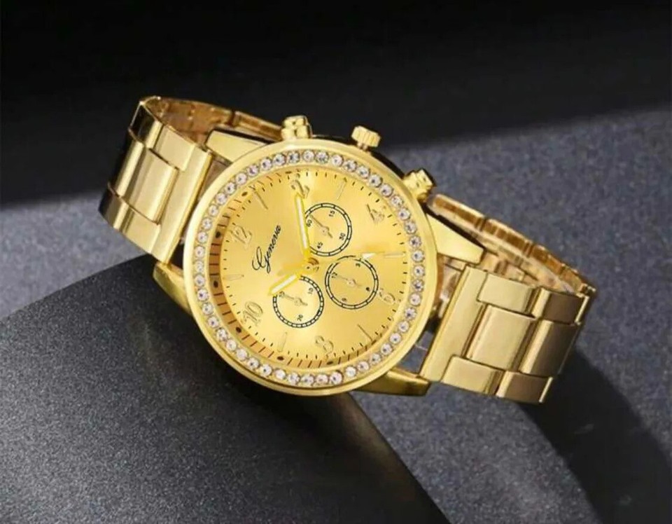 Women Crystal Diamante Quartz Ladies Wrist Watch Fashion Rhinestone ...