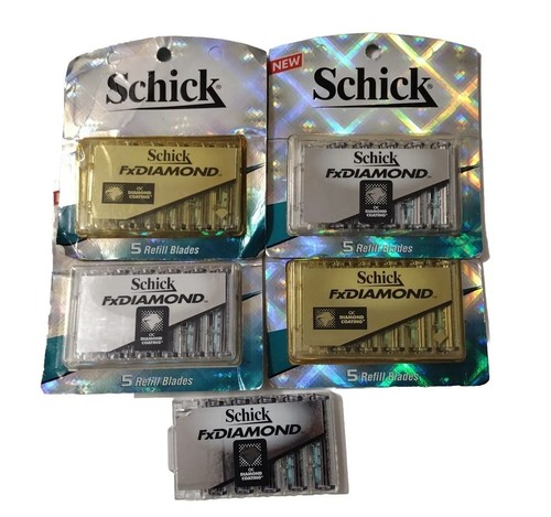 25 Schick FX Diamond Razor blades Fit Tracer Sports Cartridges Shaver ...
