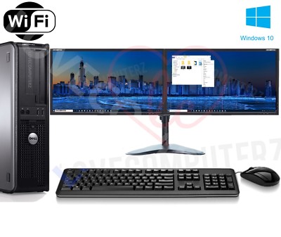 Cheap Dell Dual Screen 17" TFT Desktop PC Computer | 250GB 4GB Windows ...