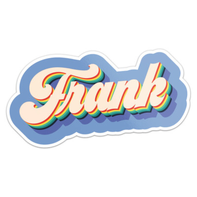 Retro Style Frank Male Name - Waterproof Vinyl Decal Car Bumper Sticker ...