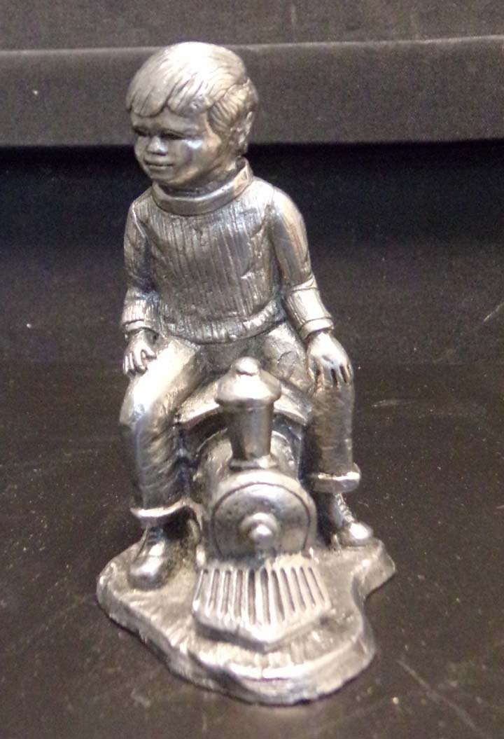 MICHAEL RICKER PEWTER SCULPTURES 3 piece "Big Judy"&"Ben"&"Magic Boy ...