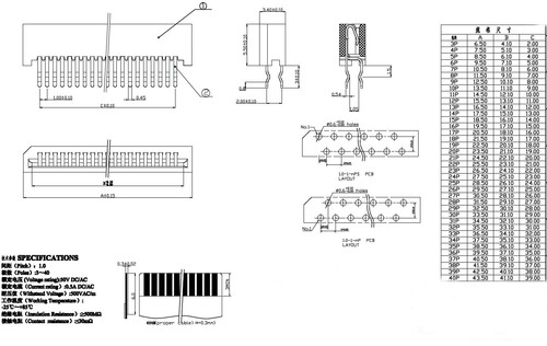 10Pcs FPC FFC 1mm 1.0mm Pitch 15 Pin Dual Contact Straight Ribbon Flat ...